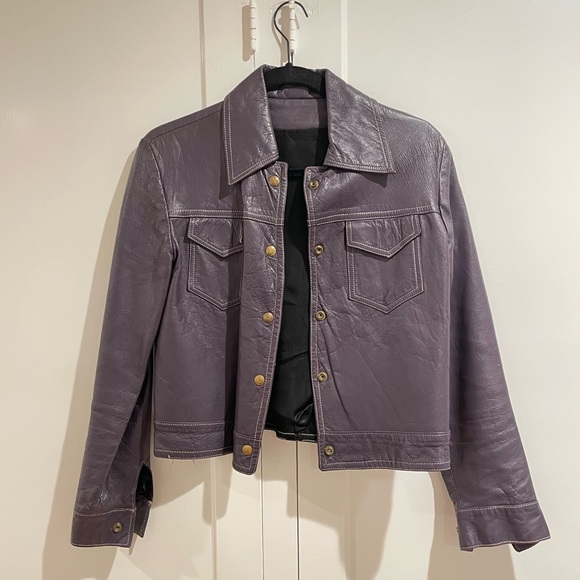 Jackets & Coats | Vintage Plum Leather Jacket | Poshmark